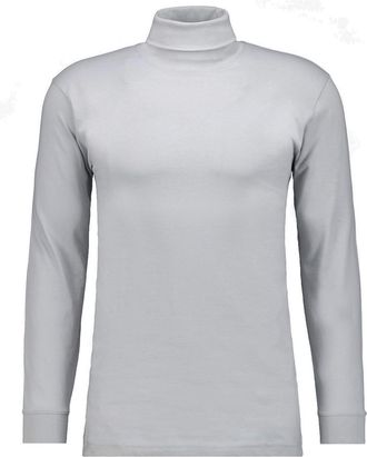 Ragman Herren Basic Rollkragenshirt Langarm Silber-024, XXL