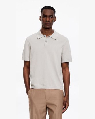 Arket Feinstrick-Poloshirt -Beige