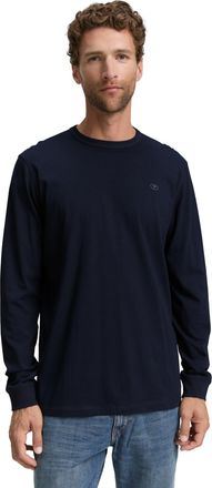 Tom Tailor Herren 1048902 Basic Langarmshirt aus Baumwolle, 10668-Sky Captain Blue, XXL