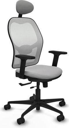 Piqueras y Crespo Gepolsterter Schreibtischstuhl mit 2D-Armen, h&ouml;henverstellbarer Lendenwirbelst&uuml;tze und festem Kopfteil, ausgestattet mit Syncro/Traslack und eingespri