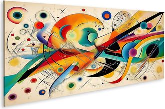 Islandburner Bild auf Leinwand Farbenfrohe Kandinsky Abstraktion und dynamische Formen Bilder Wandbilder Poster