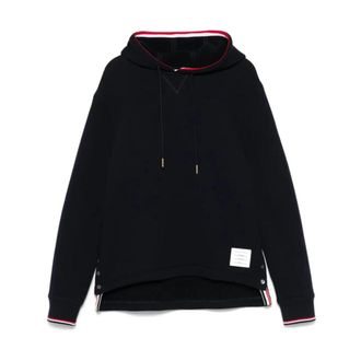 Thom Browne Loopback Oversized RWB Stripe Hoodie - - Sweatshirts & Hoodies - Herren - Blau - S