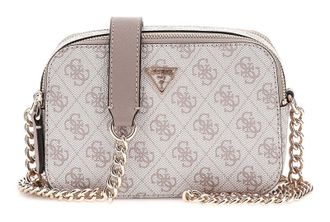 Guess Umh&auml;ngetasche Noelle II Crossbody Camera Bag Dark Taupe Logo rosa
