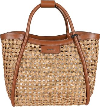 Max Mara Femme, Sacs, Beige, Taille: ONE Size Sac cabas effet paille