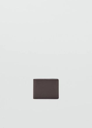 Mango Portefeuille avec effet grain&eacute; marron - Homme - Taille unique - MANGO MAN