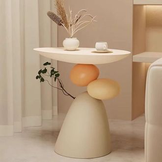 Generic Modern Irregular Side Table Sofa Small End Table Decorative Nightstand No Assembly Required for Living Room, Bedroom, Bedside, Apartment