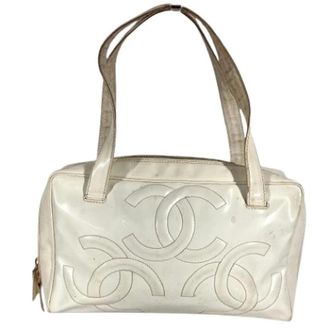 Chanel Pre-owned Vintage Enamel Leather Shoulder Tote - - Pre-owned - Damen - Wei&szlig; - ONE SIZE