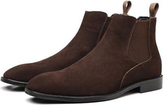 Generic Bottes Chelsea pour Hommes en Faux su&egrave;de, Bottes d&eacute;contract&eacute;es habill&eacute;es &agrave; Enfiler, Bottines styl&eacute;es et Confortables en Cuir PU pour Affaires, Travail