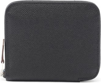Hermès 2024 Epsom Azap Portemonnaie aus Seide mit Reißverschluss - Schwarz