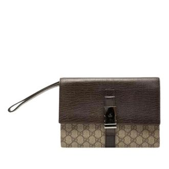 Gucci Pre-owned Vintage Canvas Clutch - Femme - Pre-owned - Beige - Taille: ONE Size