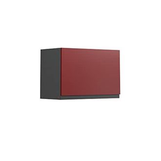 Vicco elément Haut de Cuisine R-Line, Rouge/Anthracite, 60 cm J-Shape, Plat