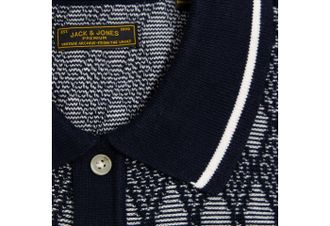 Jack & Jones Poloshirt Bluzack Structure Knit Polo aus fein gestricktem Baumwoll-Material