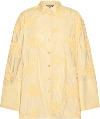 Rotate Rotate Birger Christensen, Femme, Blouses et Chemises, Beige, Taille: 36 FR Chemise Oversize Fleurie