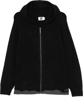 Izzue Cardigan mit Logo-Patch - Schwarz