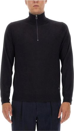 Paul Smith Pullover-Pullover mit Viertelrei&szlig;verschluss aus Strick - - Knitwear - Herren - Blau - XL