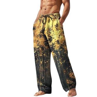 Generic New Look Maillot de bain pour homme Pantalon d&eacute;t&eacute; Pantalon de plage Cordon de serrage Taille &eacute;lastique Imprim&eacute; 3D Rayures Graphiques G&eacute;om&eacute;trie Confort