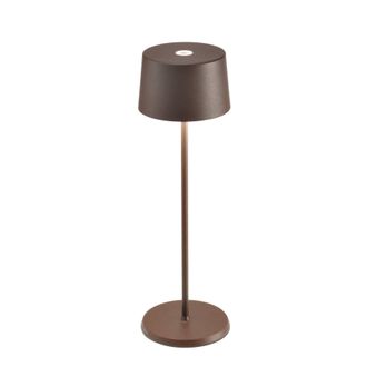 Zafferano Olivia Dimmbare LED-Tischlampe, IP65-Schutz, für Innen-/ Außenbereich, Micro-USB-Ladegerät, Höhe 35,5 cm, EU-Stecker-Corten