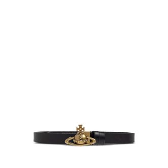 Vivienne Westwood Femme, Accessoires, Noir, Taille: M Small Line Orb Buckle Belt