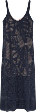 Brunello Cucinelli Femme, Robes, Bleu, Taille: 42 FR Robe en maille rehauss&eacute;e de sequins