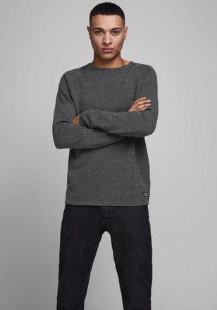 Jack & Jones Rundhalspullover JJEHILL Einfarbiger Pullover mit angenehmem Tragegef&uuml;hl unifarben, modisch, schmal, Baumwolle, Rundhals