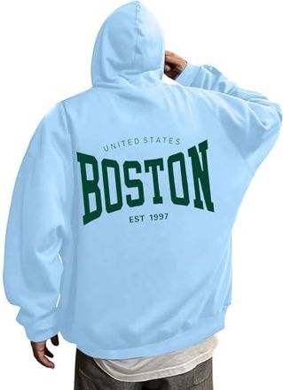 Generic Sweat a Capuche Homme Sweatshirt Hooded Sweats &agrave; Capuche avec Imprim&eacute; Lettre pour Un Confort Quotidien et Un Look Tendance