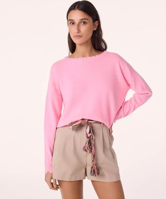 Kujten Pull cachemire col rond liquette - Pull Mela