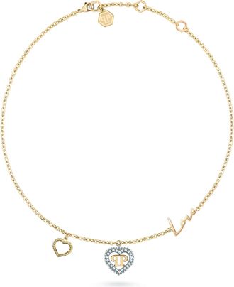 Philipp Plein Halskette - Halskette Plein Rocked Heart - Gr. unisize - in Gold - für Damen