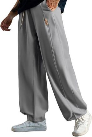 Generic Pantalon d&eacute;contract&eacute; pour homme - Coupe ample - Pour les sorties de printemps et le week-end - L&eacute;ger - Taille &eacute;lastique - Pantalon doux, gris, 8XL