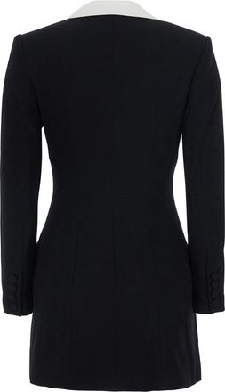 Self Portrait Jeweled Button Blazer Dress - Black