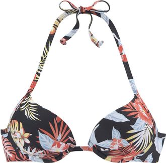 s.Oliver Damen Suki-15 Bikini, Blumendruck Schwarz, 40 / A EU
