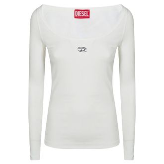 Diesel Femme, Tops, Blanc, Taille: 42 FR T-Shirt Scollo Madonna