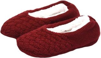 PartyKindom BESPORTBLE Chaussettes-Pantoufles DHiver pour Adultes en Acrylique Taille 35-38 Couleur Rouge Torsad&eacute;e Chaussettes DInt&eacute;rieur Douillettes avec Semelle