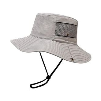 Generic Chapeau boonie respirant &agrave; large bord en maille pour voyage, p&ecirc;che, &eacute;chinac&eacute;e, 54, gris, Taille unique