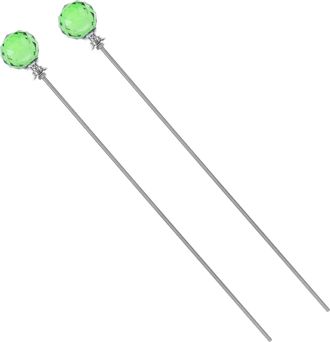 Cabilock 2 Stück Dekorative Gartenstäbe mit Kristallspitze Metallpflanzenstützen für Indoor Outdoor-Pflanzen Stilvolle Deko für Blumenkübel Feengarten-zubehör 