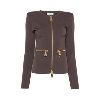 Elisabetta Franchi Light Jackets - - Knitwear - Damen - Braun - S