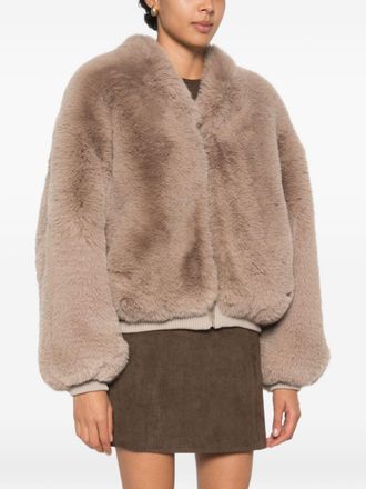 032c Faux-Fur Coat - Taupe