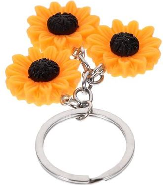Garneck Porte-Cl&eacute;s D&eacute;coratif en M&eacute;tal Forme Fleur Tournesol Pendentif pour Paquet &agrave; Dos et Paquet &agrave; Main Accessoire &Eacute;l&eacute;gant pour Organisation de Cl&eacute;s Pr&eacute;sent 