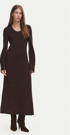 Tommy Hilfiger Strickkleid Scoop WW0WW52306 Dunkelbraun Regular Fit