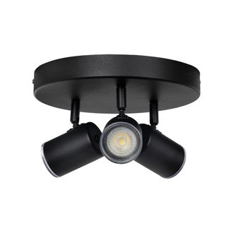 Eglo Deckenlampe 3-flammig Consuma 1, runder Deckenstrahler f&uuml;r Wohnzimmer und Badezimmer, Deckenleuchte mit 3 Spots, Stahl in Schwarz, GU10 Fassung, IP44
