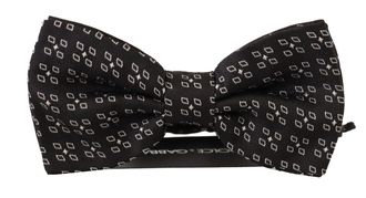 Dolce & Gabbana Mens Black White Polka Dot Silk Neck Papillon Tie