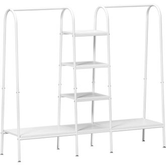 Need Porte-v&ecirc;tements armoire porte-manteau en m&eacute;tal avec support de rangement et tringle &agrave; suspendre blanc