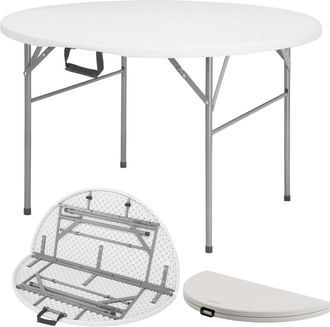 Floordirekt Gartentisch Klappbar Kunststoff 120 x 74 cm - Buffettisch mit Tragegriff - Klapptisch für Garten Terrasse und Balkon - Campingtisch 6 Personen (Shiga)