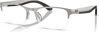 Ray-Ban Rb7551 Optics Gunmetal Fassung Klar Glas Polarisiert 56-19