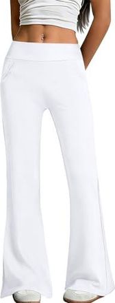 Generic Legging &eacute;vas&eacute; taille haute pour femme avec poches - Pantalon de yoga bootcut pour femme - Bas &eacute;vas&eacute; &agrave; jambe large - Pour entra&icirc;nement, gym, entra&icirc;neme