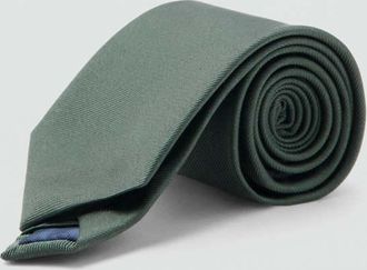 Mango Cravate soie unie vert - Homme - Taille unique - MANGO MAN