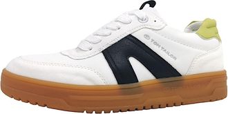 Tom Tailor Damen-Sneaker, niedrig, Sportschuhe, weiße Schnürschuhe, Synthetik-Textilmischung, Weiß, 40 EU, weiß, 40 EU
