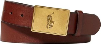 Ralph Lauren Homme, Accessoires, Brun, Taille: XS 36Mm Pp Plaque Belt