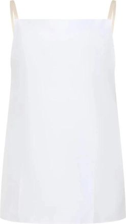 Carven Femme, Tops, Blanc, Taille: 38 FR Top débardeur en soie foulée