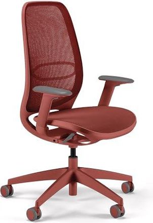 Sedus se:air Ergonomischer Drehstuhl, B&uuml;rostuhl, Kunststoff mit Rezyklat-Anteil, 100% Recyclingf&auml;hig, Red, 42-55cm, bis 130kg Belastbar