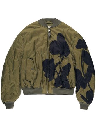 Alexander McQueen veste bomber Orchid &agrave; effet matelass&eacute; - Vert